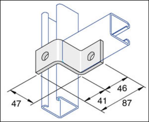 Jack Pennington Ltd. P1347 Deep Z Bracket Unistrut 304654